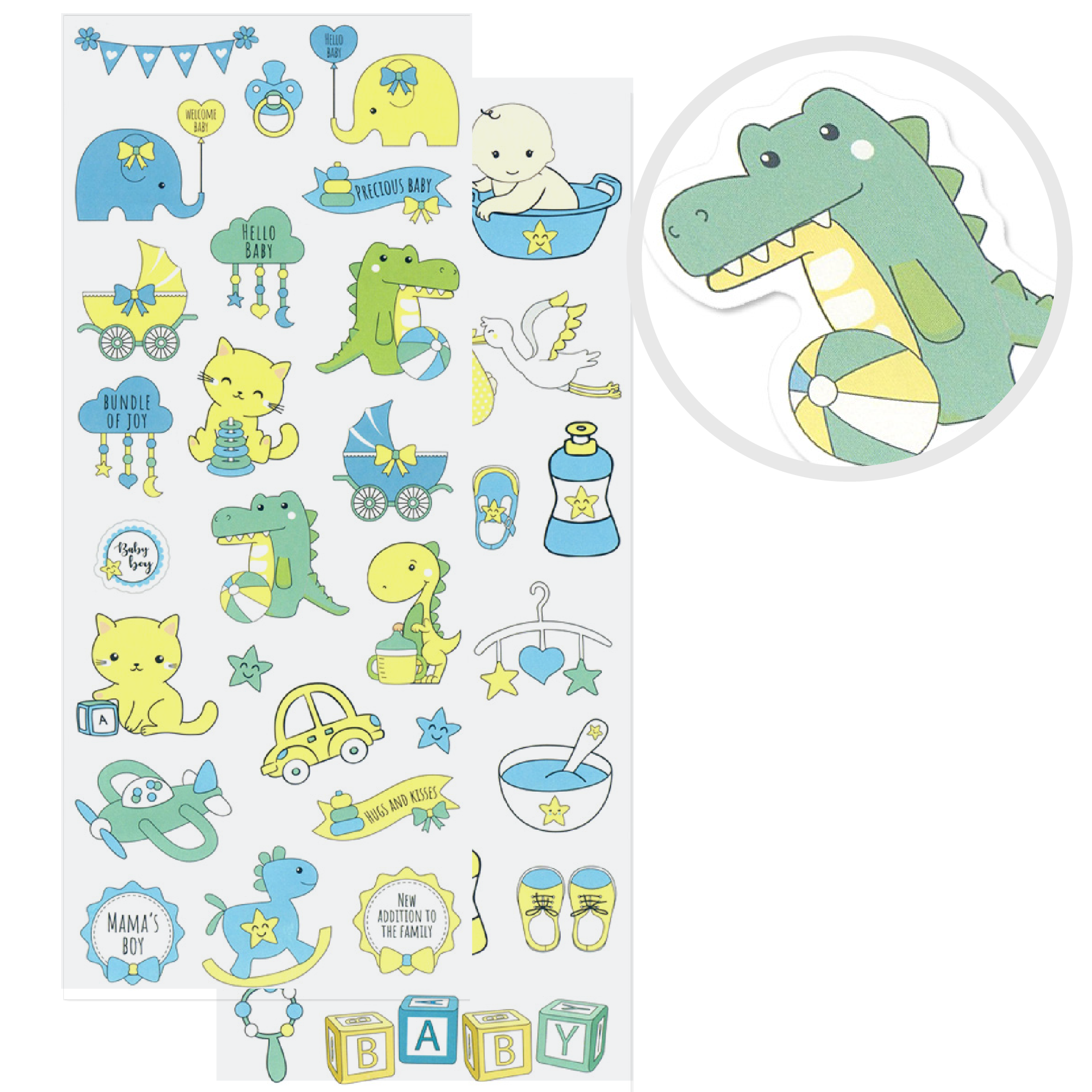 MultiCraft Paper Craft Sticker: 2-Sticker Themed Set-Baby Boy 12.7x30.